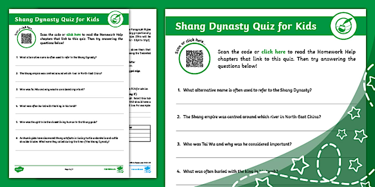 Shang Dynasty Quiz for Kids (teacher made) - Twinkl