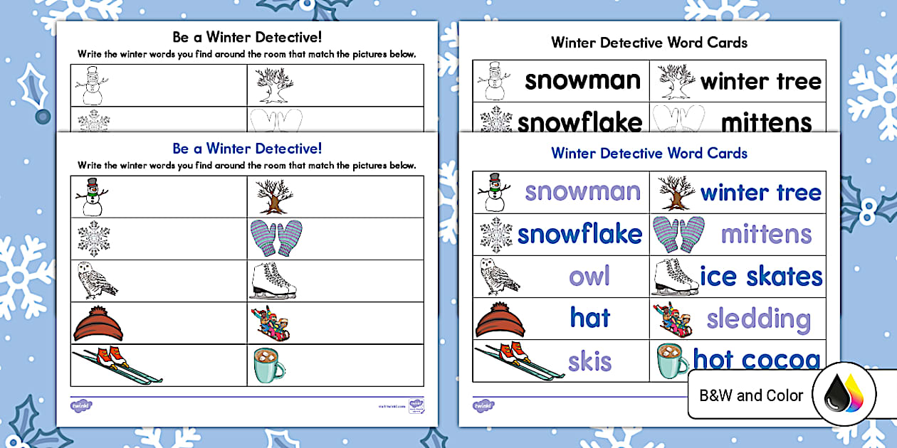 Winter Read and Write the Room Worksheet - Twinkl