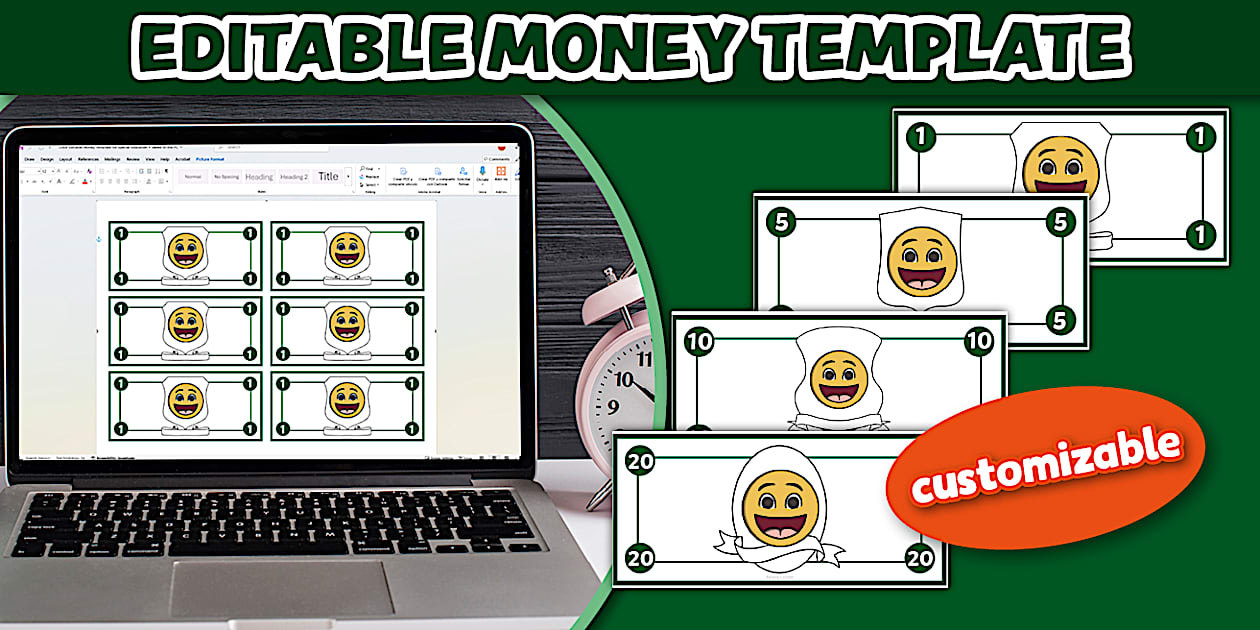 Editable Money Template (Lehrer gemacht) - Twinkl