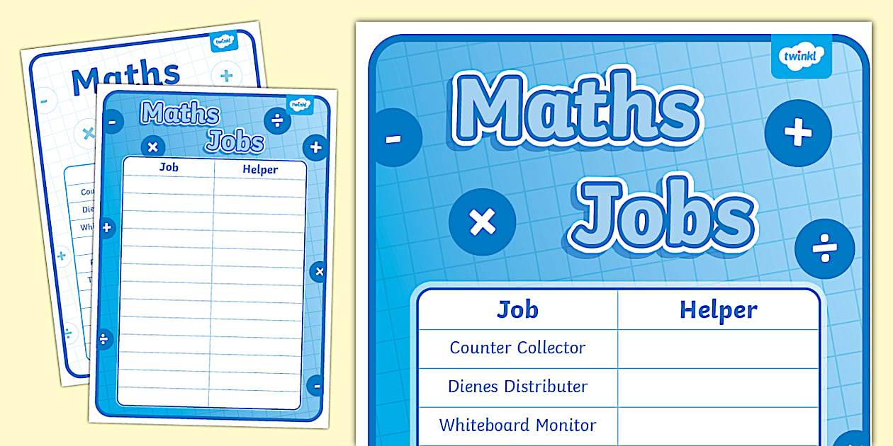 👉 Maths Jobs Display Poster (teacher made) - Twinkl