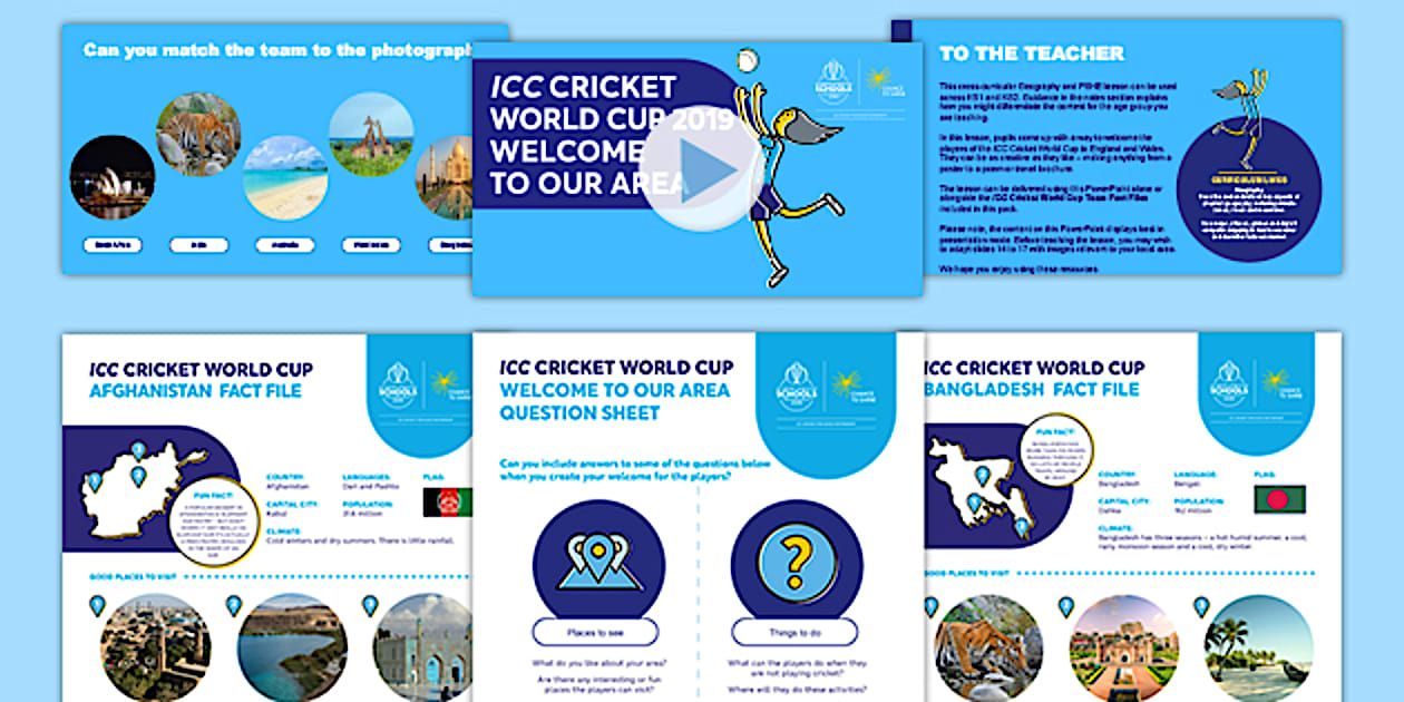 FREE! - KS2 ICC Cricket World Cup Welcome to Our Area Activity Pack