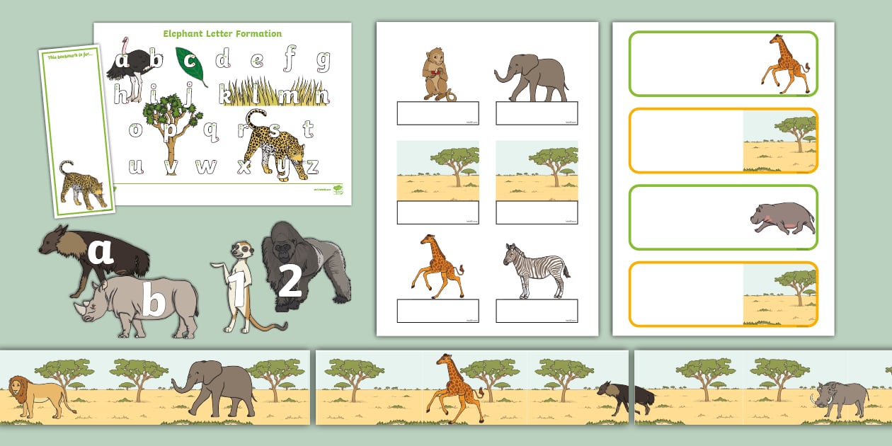 Safari Animals Classroom Display & Stationery Resource Pack