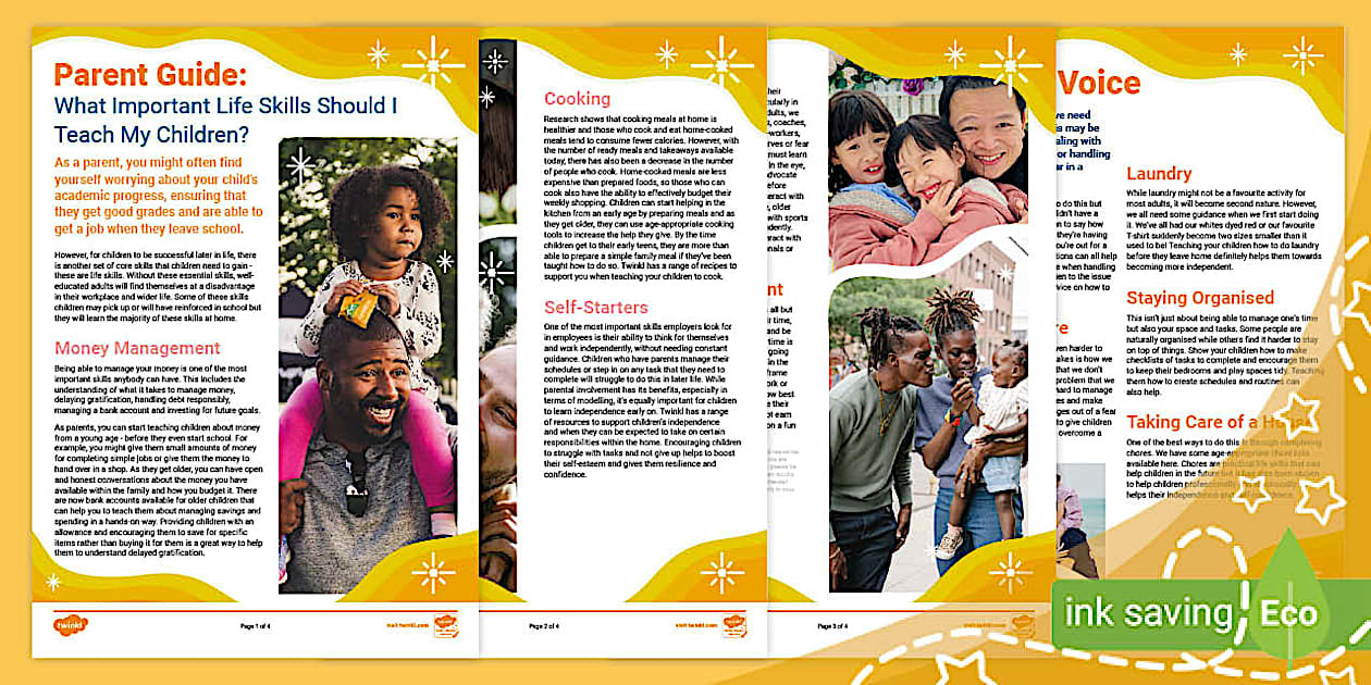 Parent Guide: What Life Skills To Teach Children - Twinkl