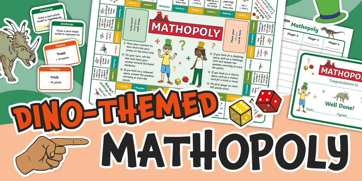 👉 Dinosaur-Themed Place Value Mathopoly - Twinkl - KS1
