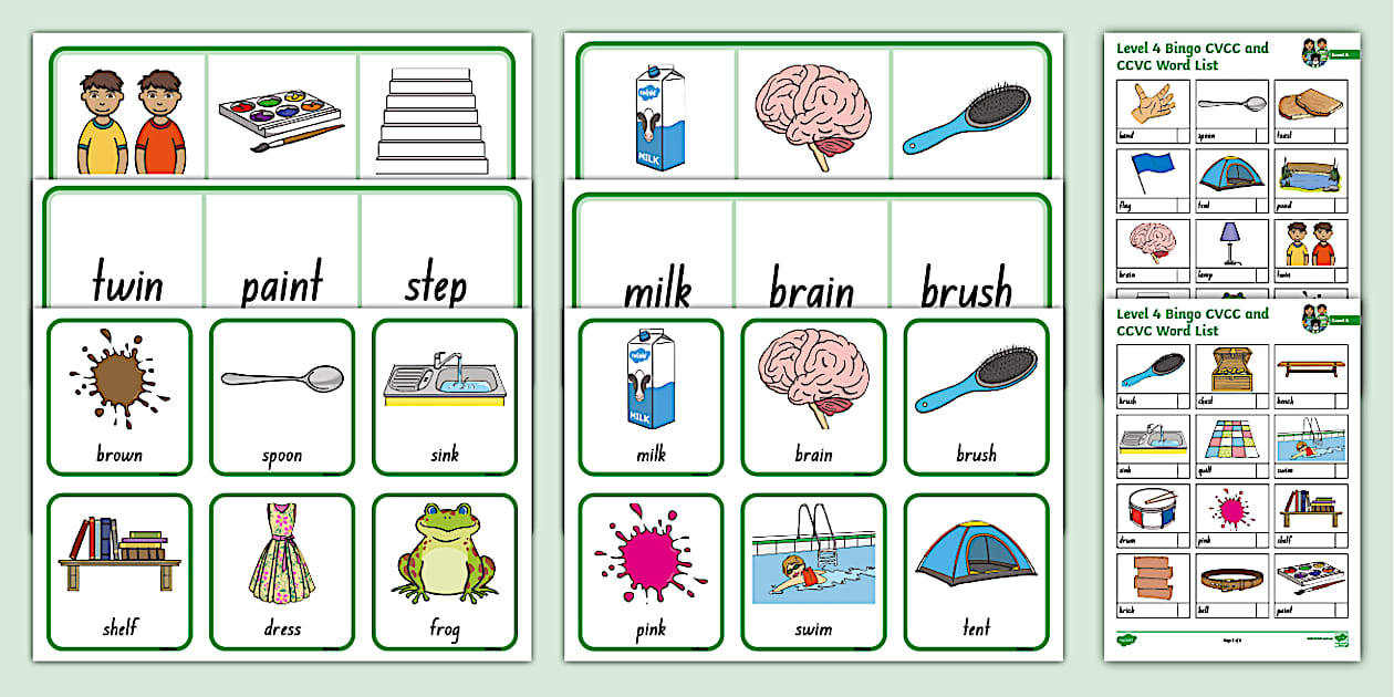 Phonics: Level 4 CCVC and CVCC Bingo (teacher made) - Twinkl