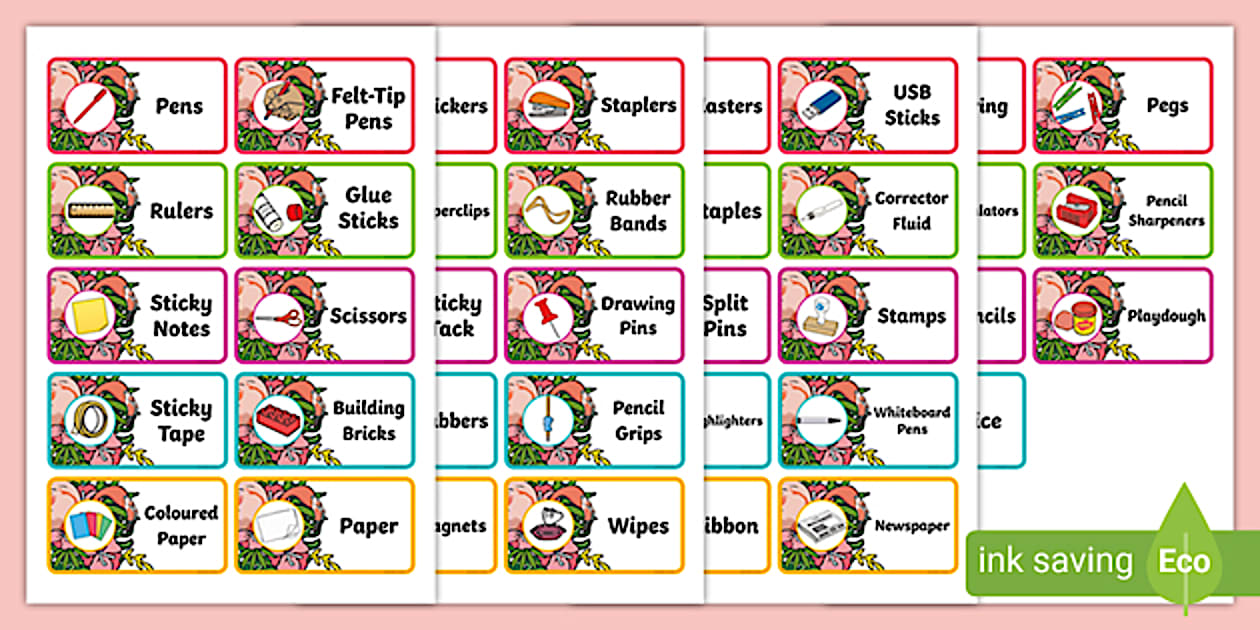 Tropical Flamingo Drawer Peg Labels (teacher made) - Twinkl