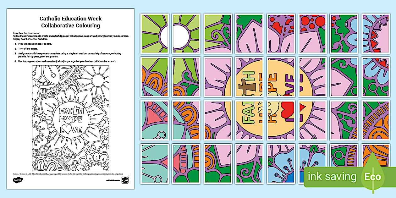 Faith Love Hope Collaborative Colouring (teacher made)