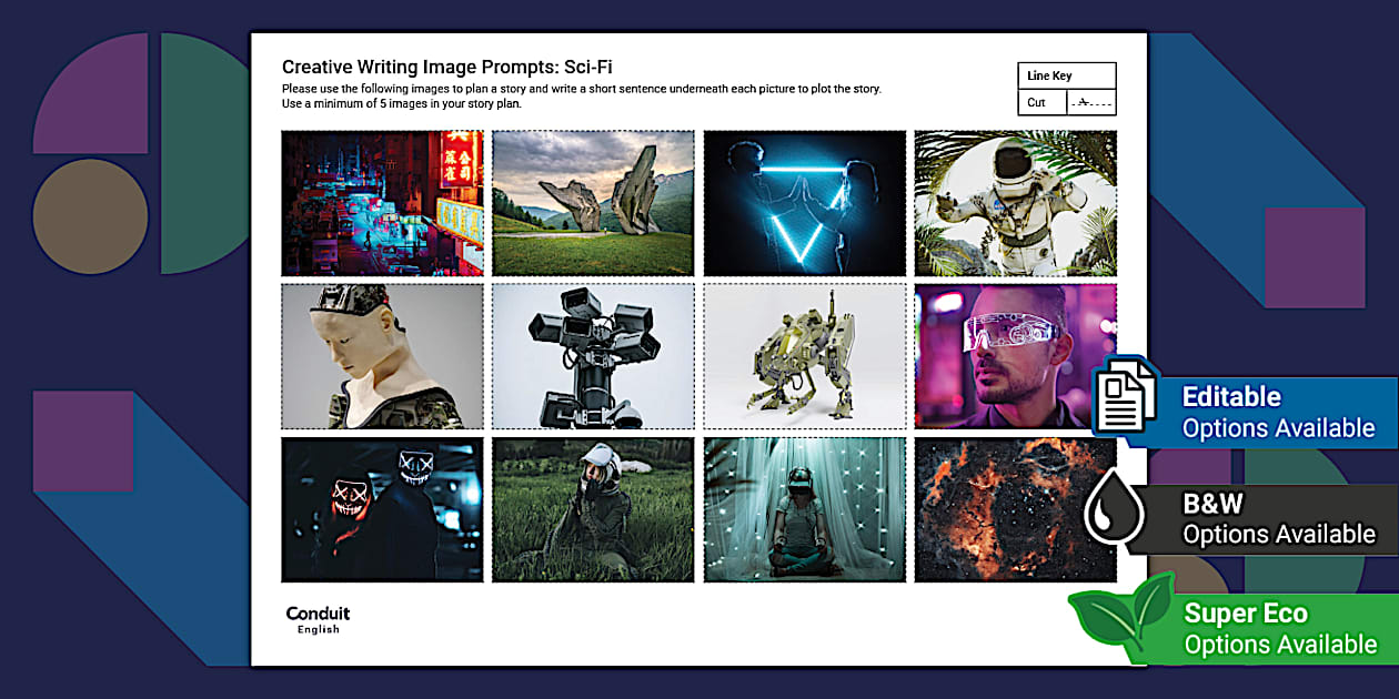 Creative Writing Image Prompts: Sci-FI (teacher made)