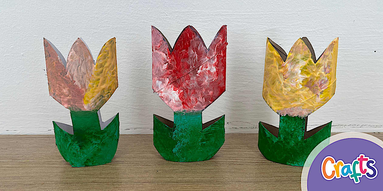Tulip Cardboard Tube Craft (teacher made) - Twinkl