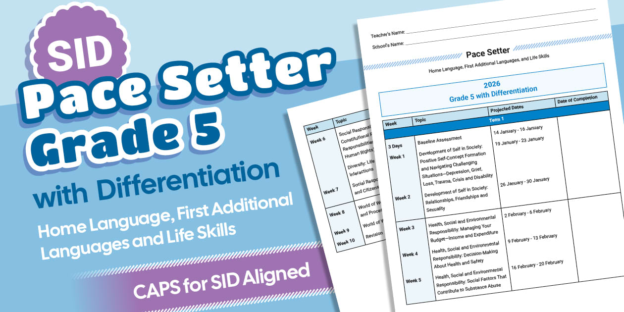 Grade 5 - Life Skills Topics Pace Setter 2026 - (CAPS for SID Aligned)