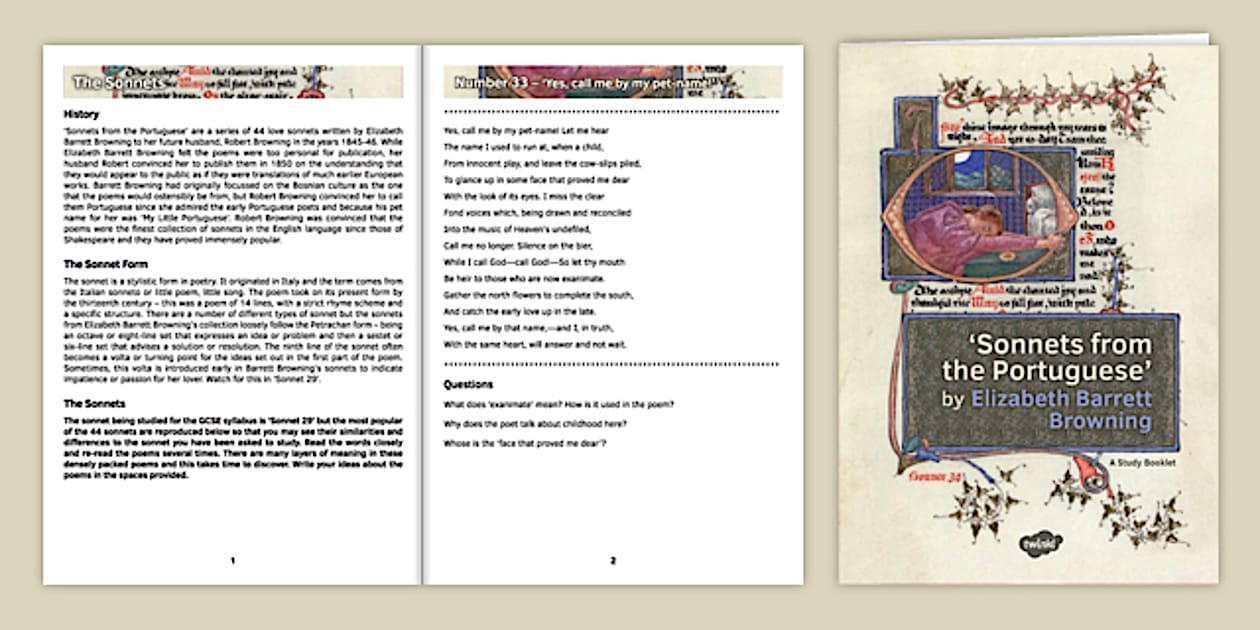 GCSE Poetry 'Sonnets from the Portuguese' Study Booklet