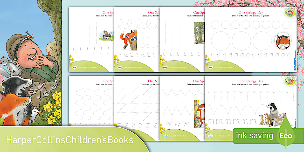 FREE! - Percy the Park Keeper: One Springy Day Pencil Control Sheets