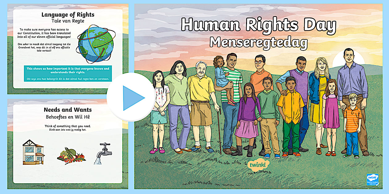 Human Rights Day PowerPoint | English/Afrikaans - Twinkl