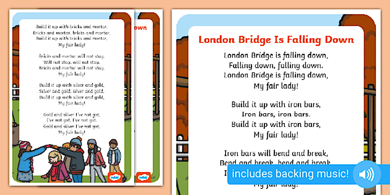 London Bridge Is Falling Down Song Poster | Twinkl - Twinkl