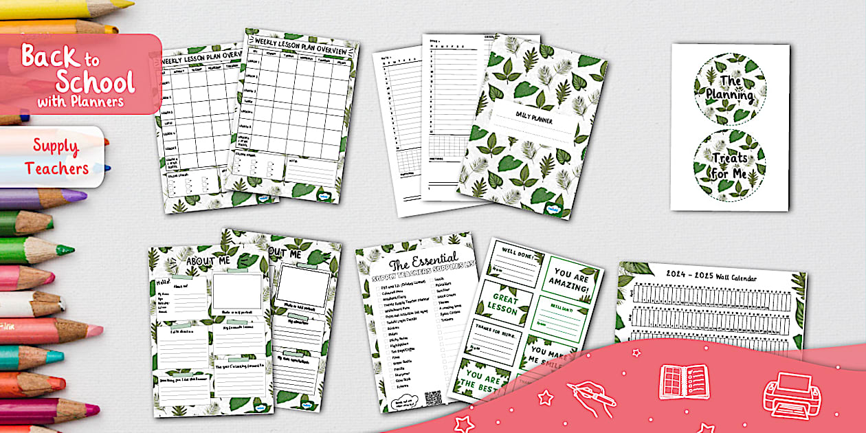 Back to School for Supply Teachers | Planning Bumper Pack | Leaf Theme