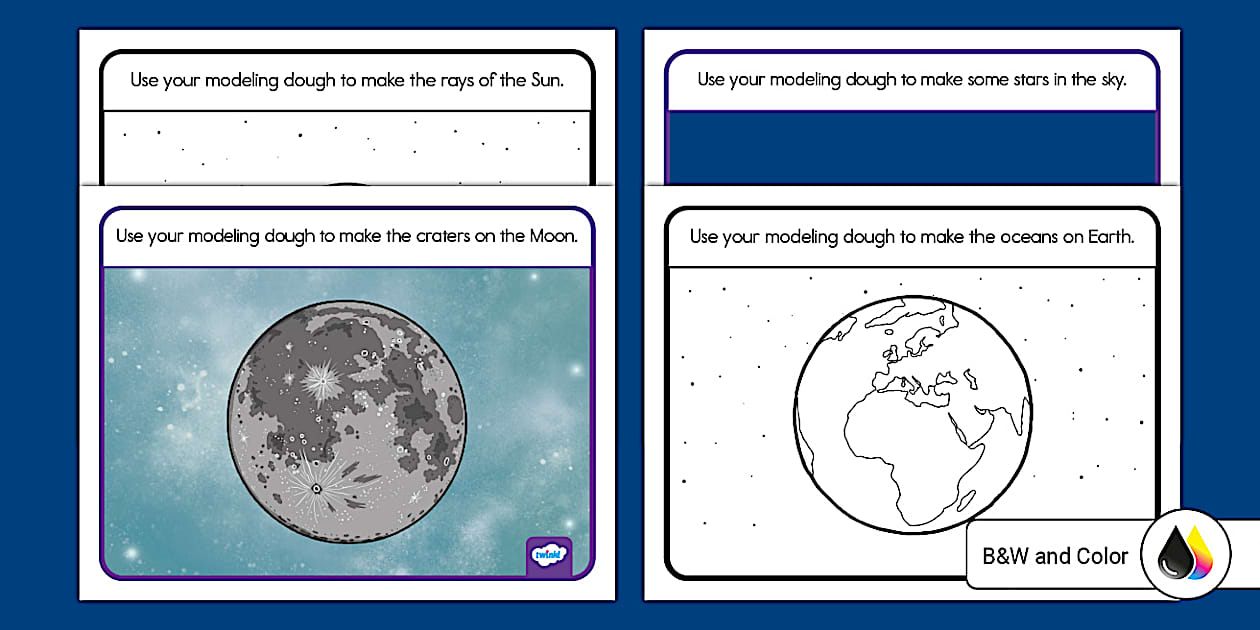 Solar Eclipse Modeling Dough Mats (Teacher-Made) - Twinkl