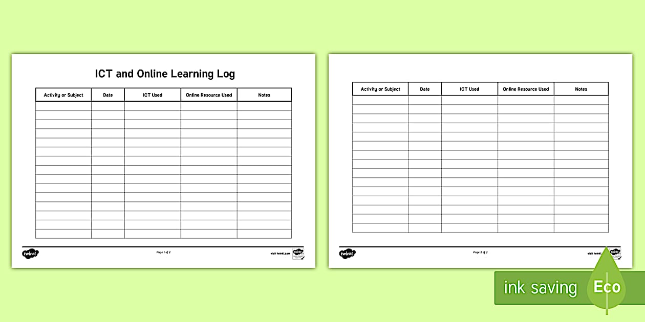 ICT and Online Learning Planning Template - Twinkl