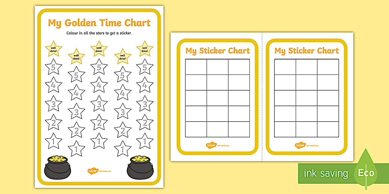 Golden Time Sticker Chart Template | Twinkl (teacher made)