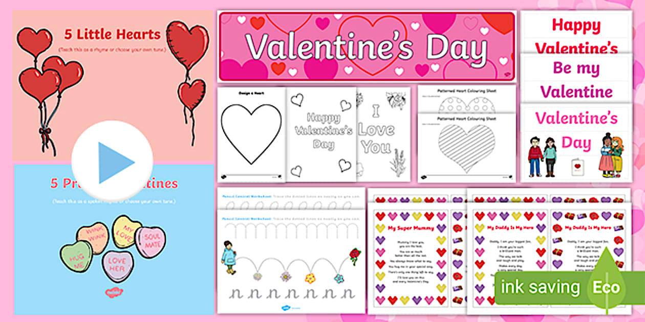 Early Years Valentines Day Resource Pack (teacher made)