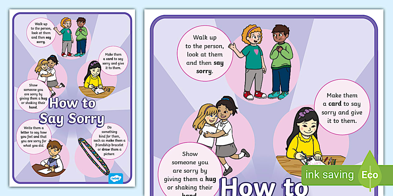 KS1 Saying Sorry Display Poster