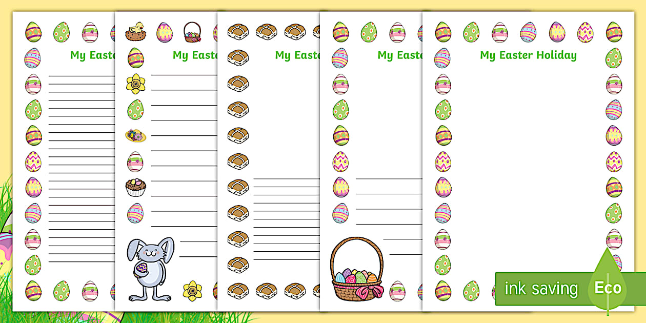 My Easter Holiday Writing Frames (teacher made) - Twinkl