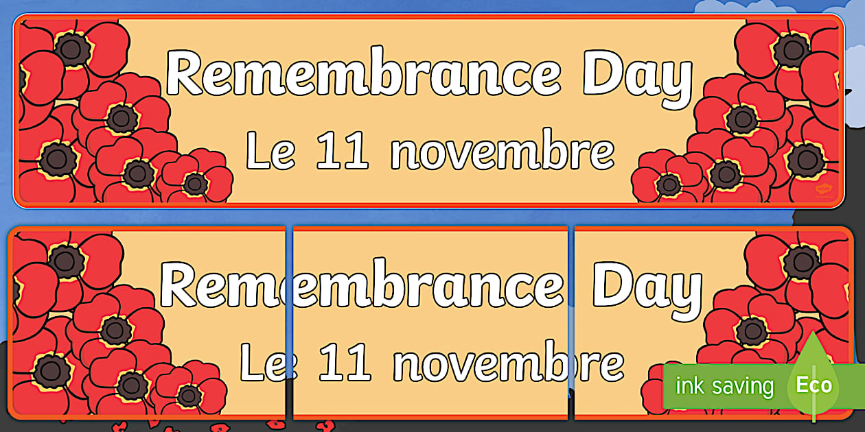 Remembrance Day Display Banner English/French (teacher made)