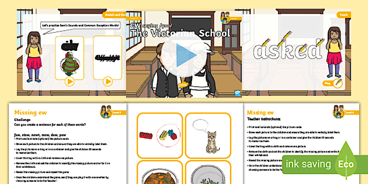 'ew' saying /yoo/ and /oo/ Lesson Pack - Level 5 Week 13 Lesson 2 Activity