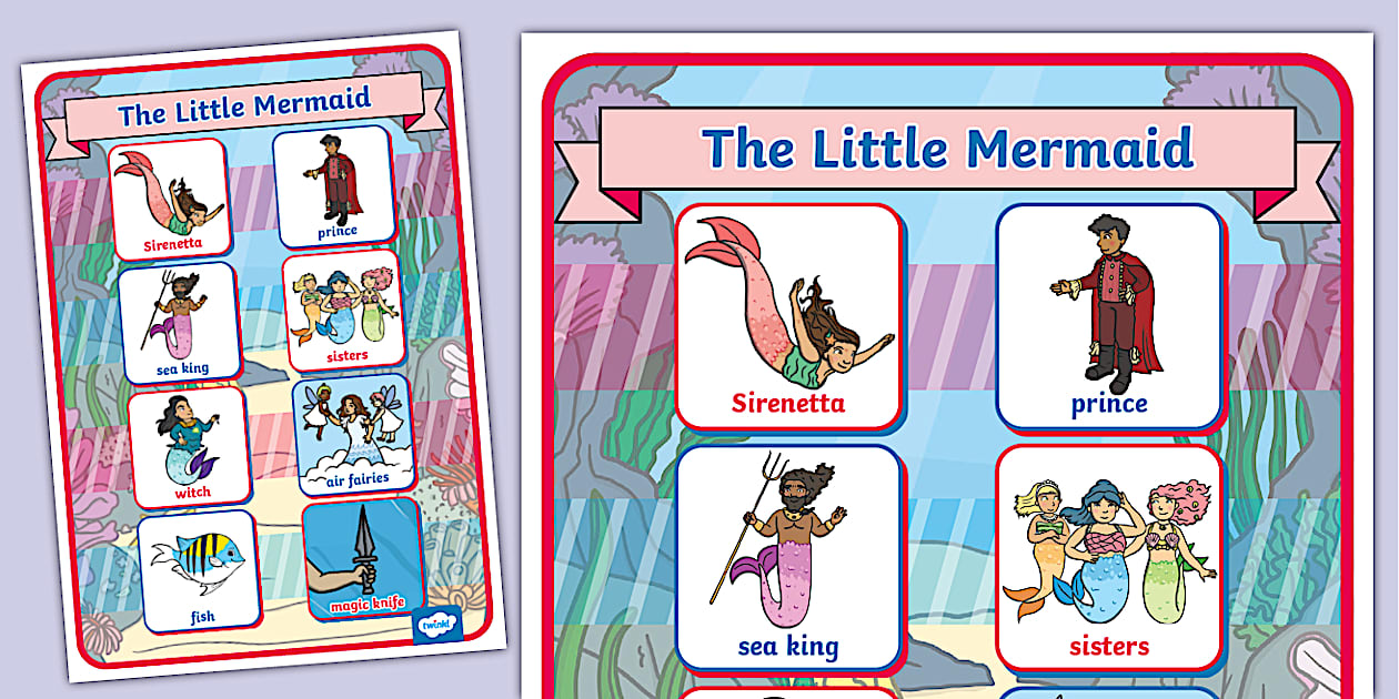 The Little Mermaid Vocabulary Poster (teacher made) - Twinkl