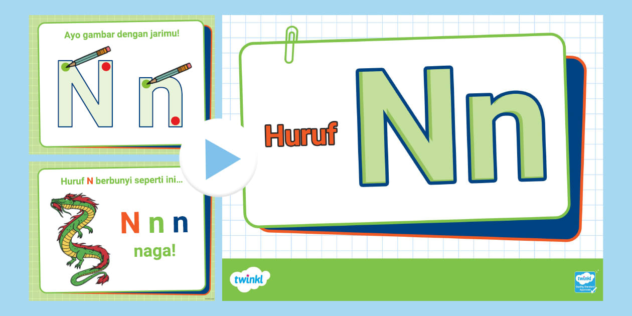 PowerPoint Seri Membaca Alfabet Huruf N (Teacher-Made)