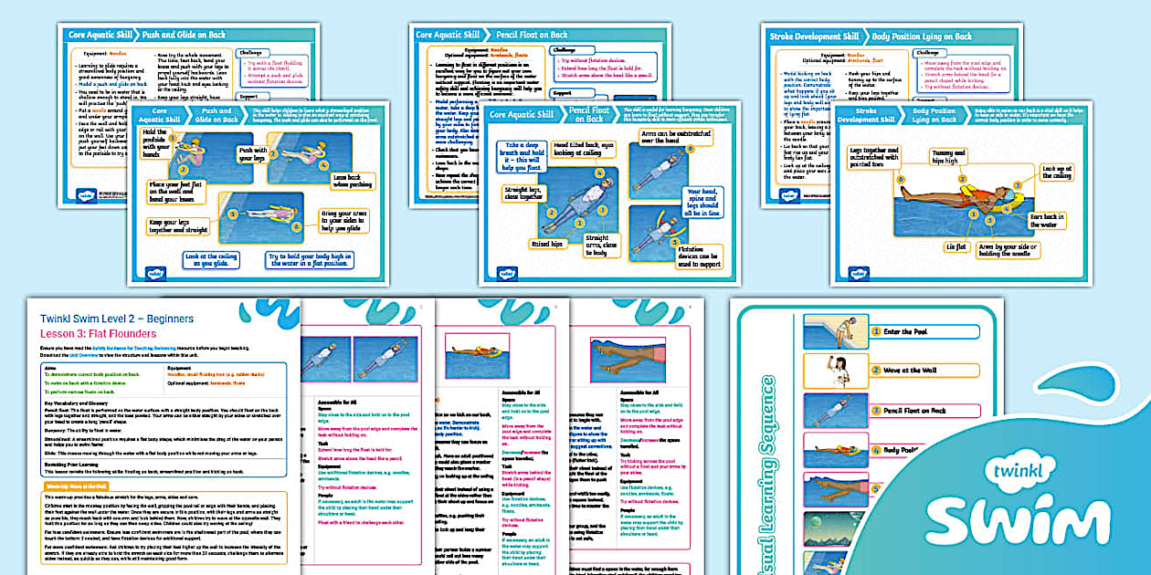 Twinkl Swim - Level 2 (Beginners) Lesson 3 - Flat Flounders