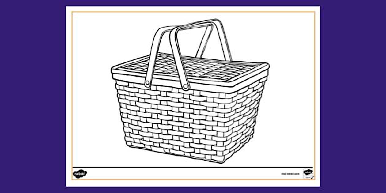 Picnic Basket Colouring Sheet | Colouring Sheets - Twinkl