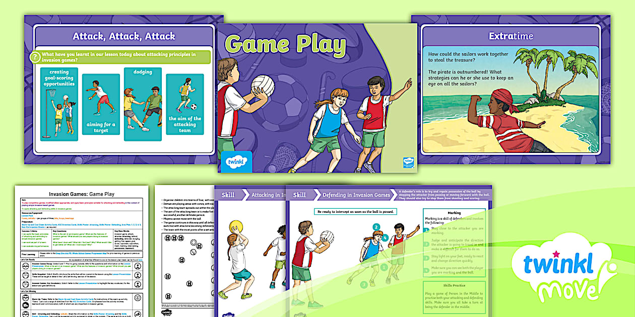 Basic Game Play - Year 3 PE Invasion Games Lesson - Twinkl