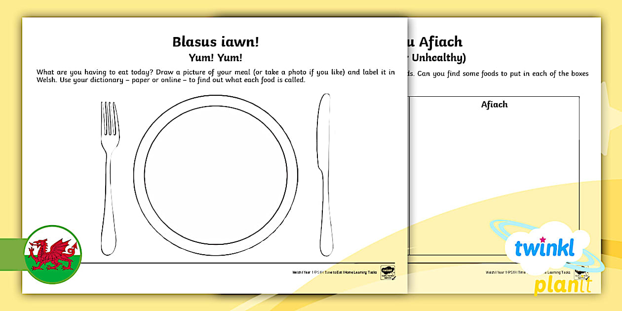 Welsh: Time to Eat: Home Learning Tasks (Teacher-Made)