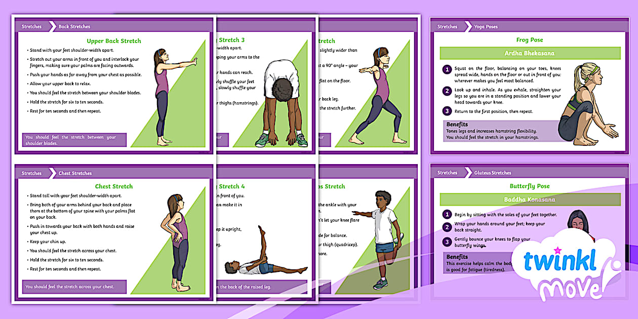 FREE! - KS2 PE | Stretches Cards | Gymnastics Warm-Ups and Stretches