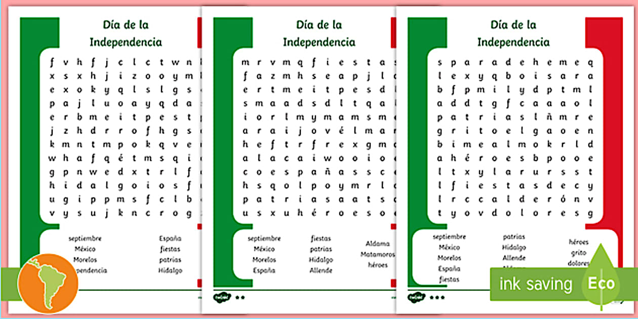 Independencia de México - sopa de letras - Twinkl