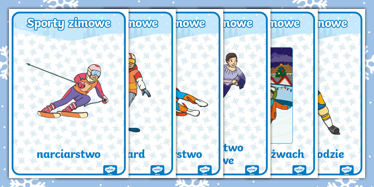 Zimowe sporty i ich akcesoria | Plakaty (Teacher-Made)