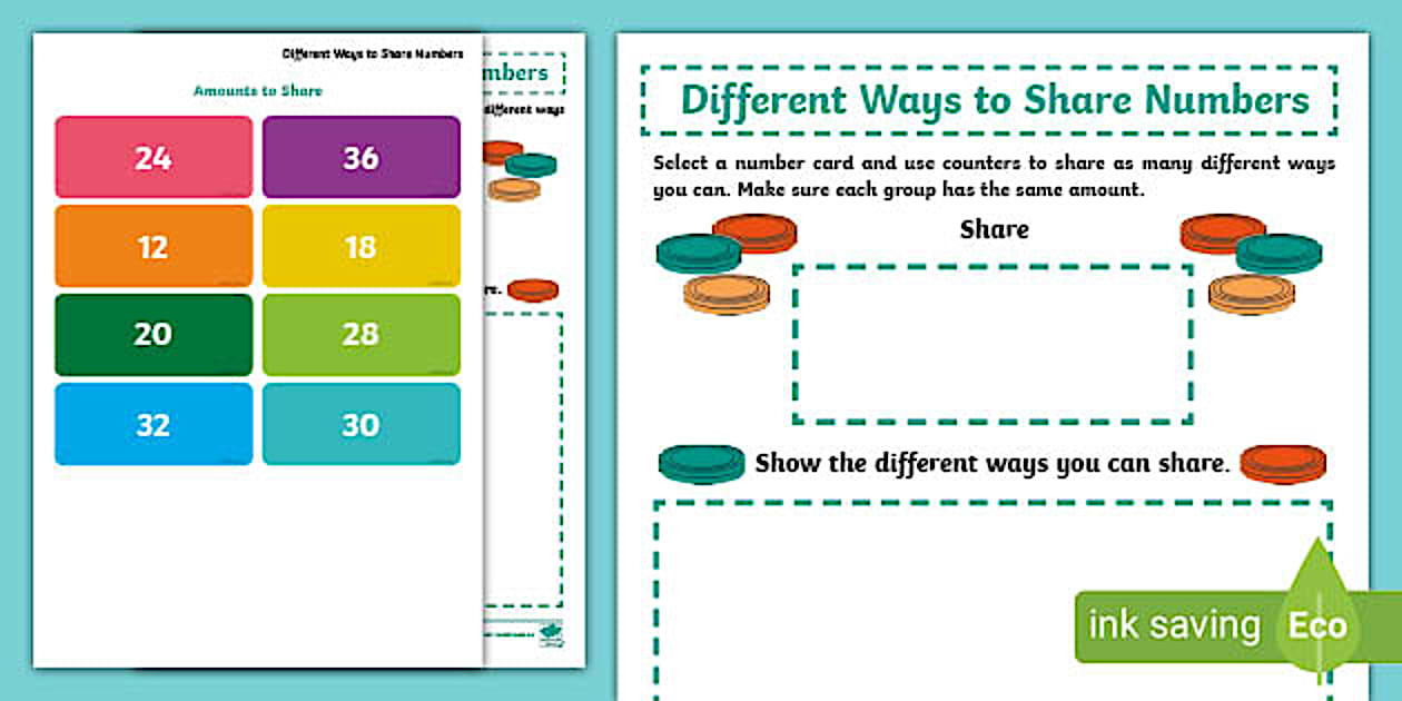 Different ways to share numbers (Teacher-Made) - Twinkl