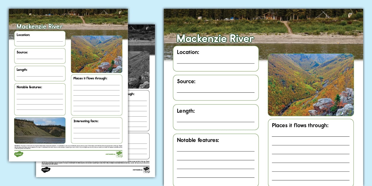 Mackenzie River Fact File Template (teacher made) - Twinkl