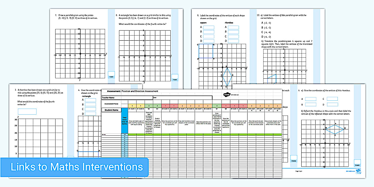 👉 Y6 Position and Direction End-of-Unit Assessment and Tracker