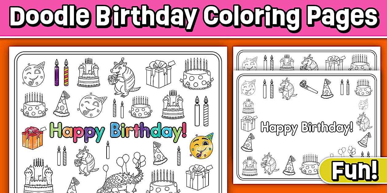 Let's Doodle! Birthday Coloring Pages