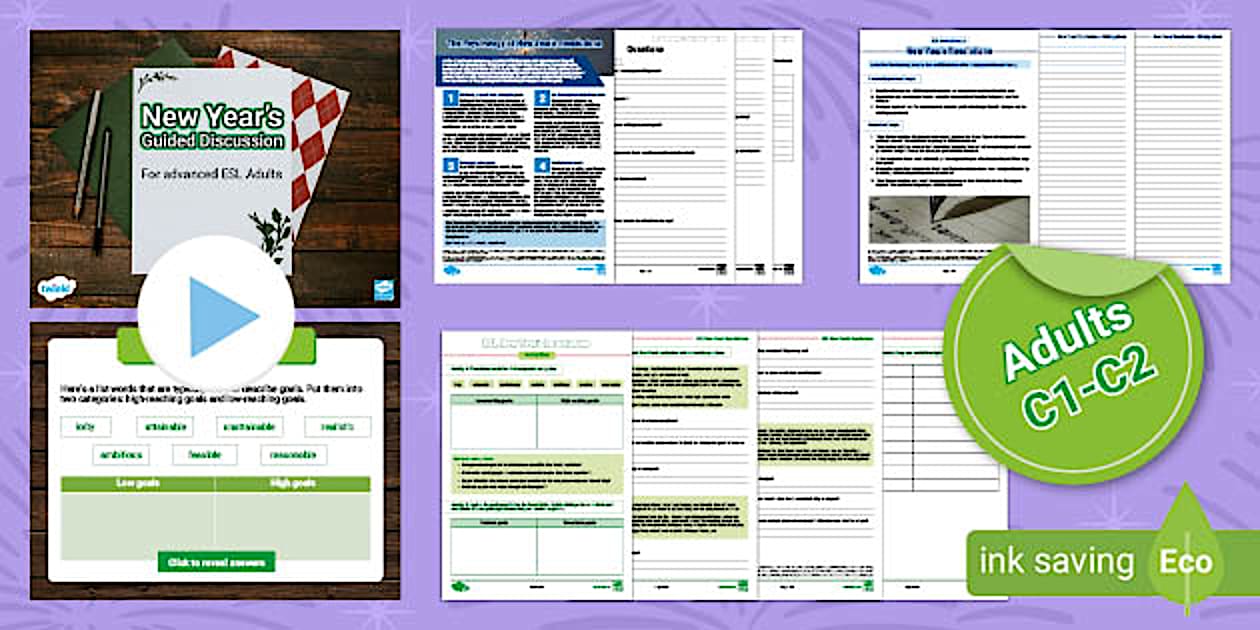 ESL New Year's Resolutions: Activity Pack [Adults, C1-C2]