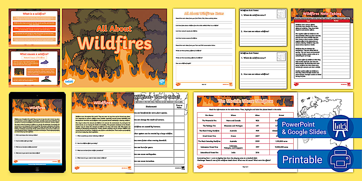 Fourth Grade Wildfires Lesson Pack
