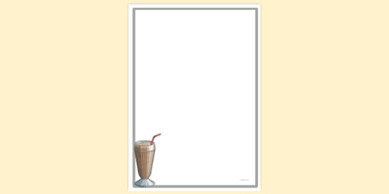 Simple Blank Chocolate Milkshake Page Border | Twinkl