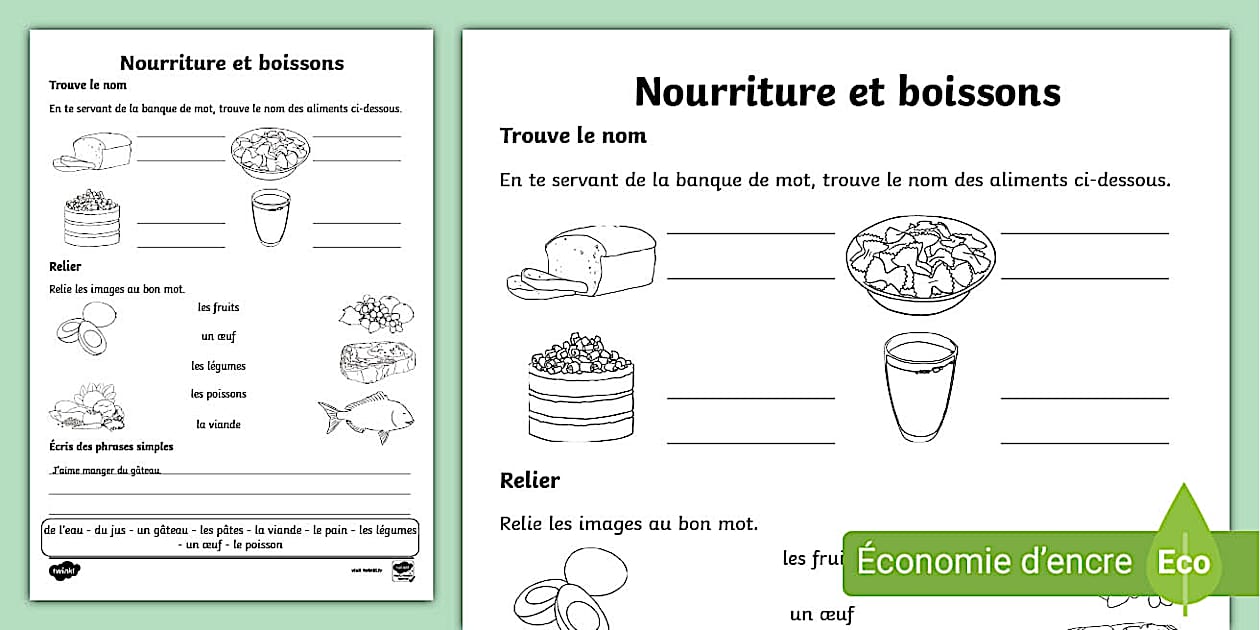 La Nourriture Vocabulaire PDF | Twinkl Ressource - Twinkl