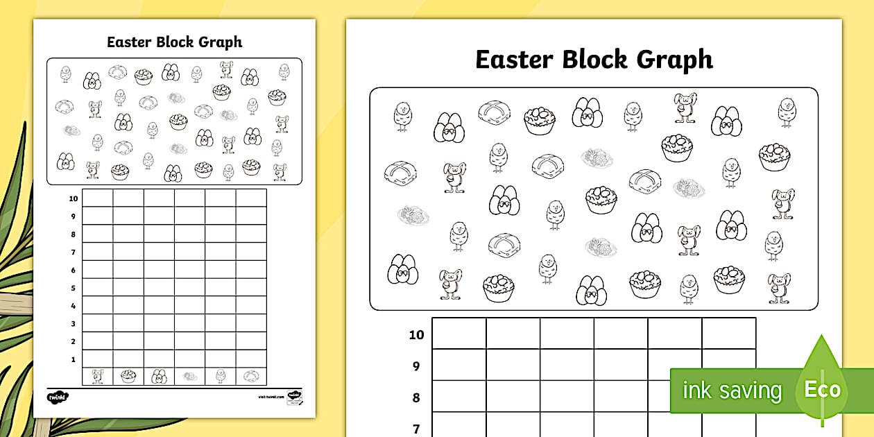 Easter Themed Count and Graph Worksheet / Worksheet - Twinkl