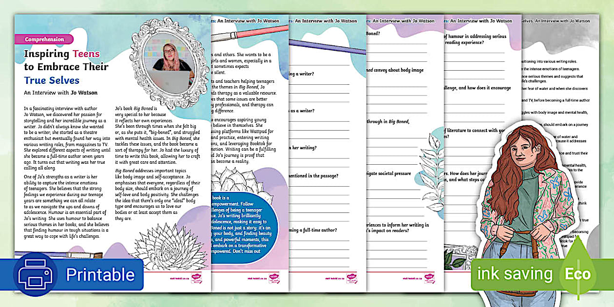 FREE! - An Interview with Jo Watson - Comprehension - Twinkl