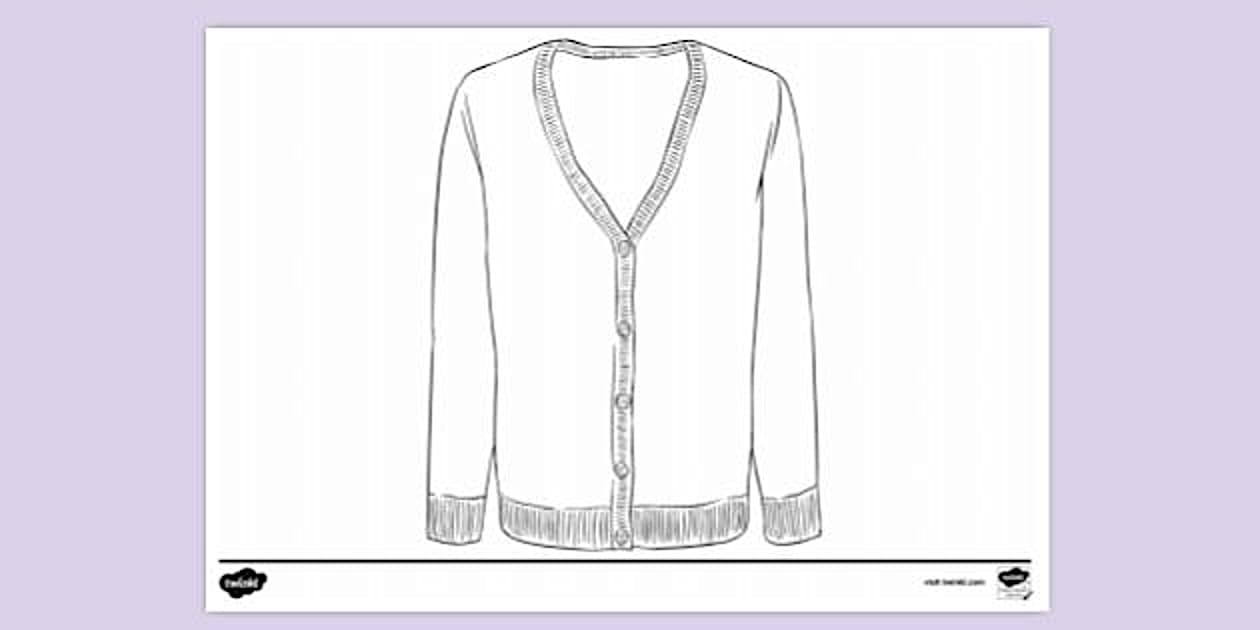School Cardigan Colouring Sheet | Colouring Sheet | Twinkl