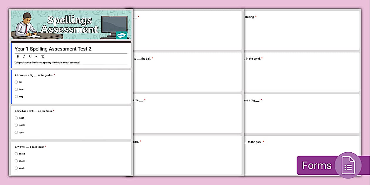 Year 1 Spelling Test Resource