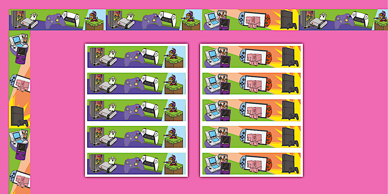 National Video Game Day Bulletin Board Borders - Twinkl
