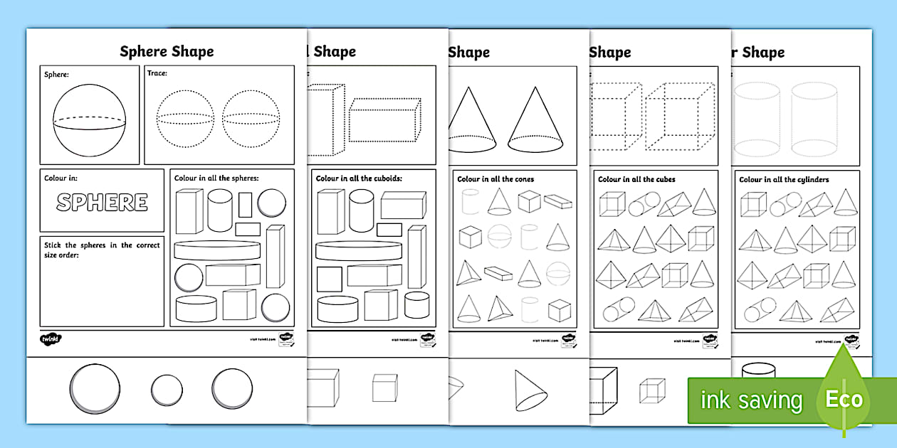 Shapes Worksheet Pack (teacher made) - Twinkl